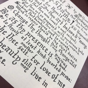 Sonnet X by William Shakespeare//handwritten in Medieval Style ...