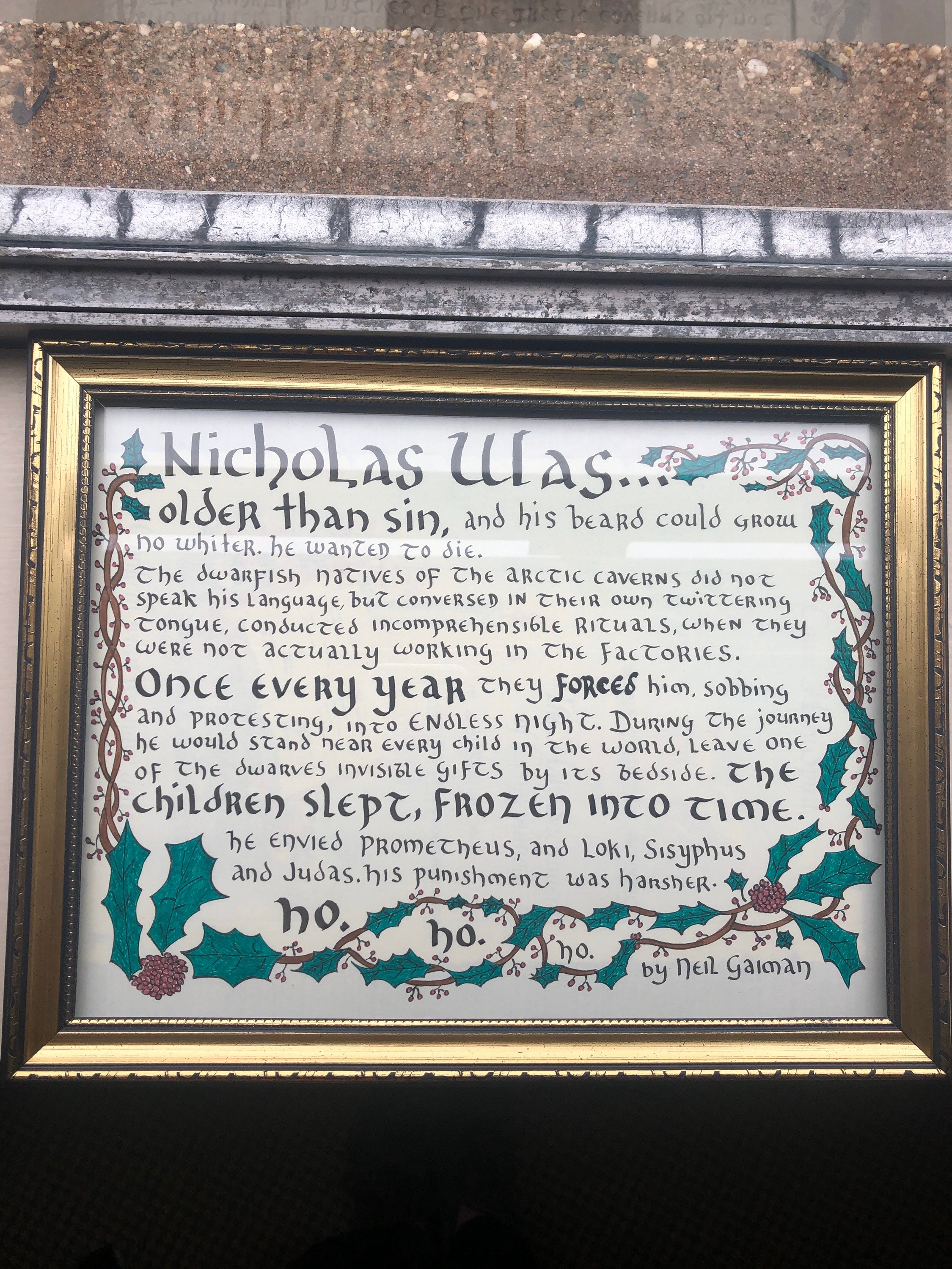 Nicholas Was.../neil Gaiman Short Story Art/celtic Calligraphy - Etsy