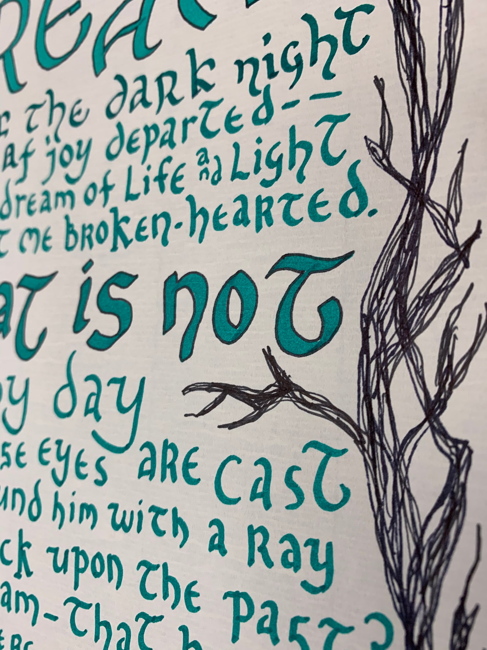 A Dream by Edgar Allen Poe//calligraphy Word Art - Etsy