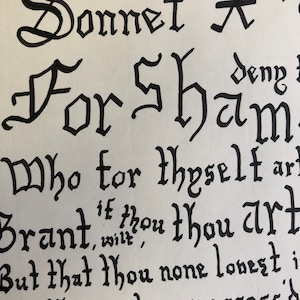 Sonnet X by William Shakespeare//handwritten in Medieval Style ...