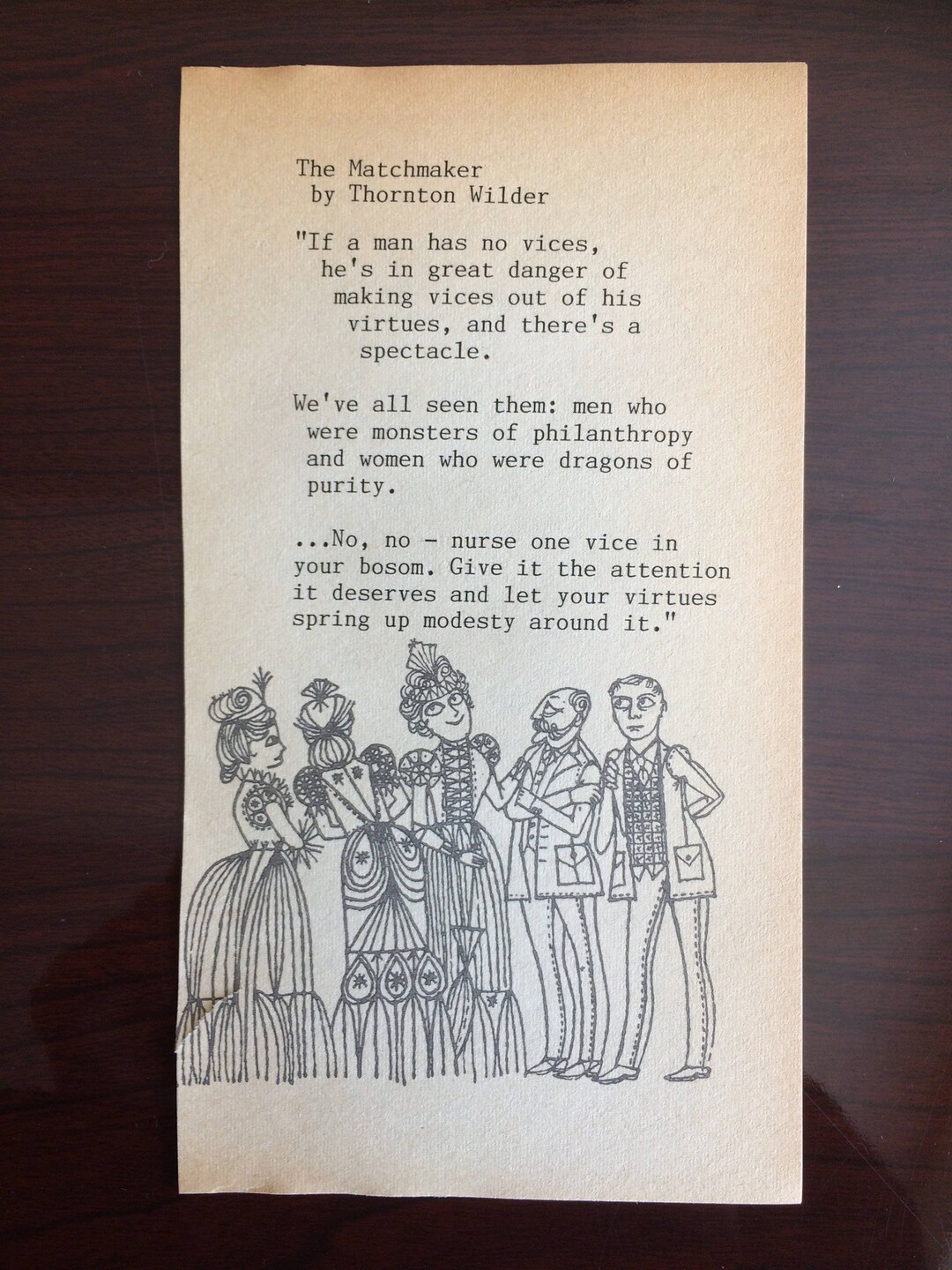 The Matchmaker Vintage Typewriter Quote by Thornton - Etsy