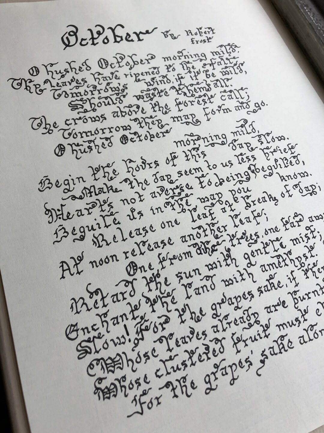 OCTOBER by Robert Frost//calligraphy//poem/ Seasonal/love Letter - Etsy