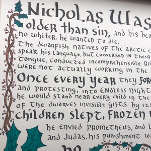 Nicholas Was.../neil Gaiman Short Story Art/celtic Calligraphy - Etsy