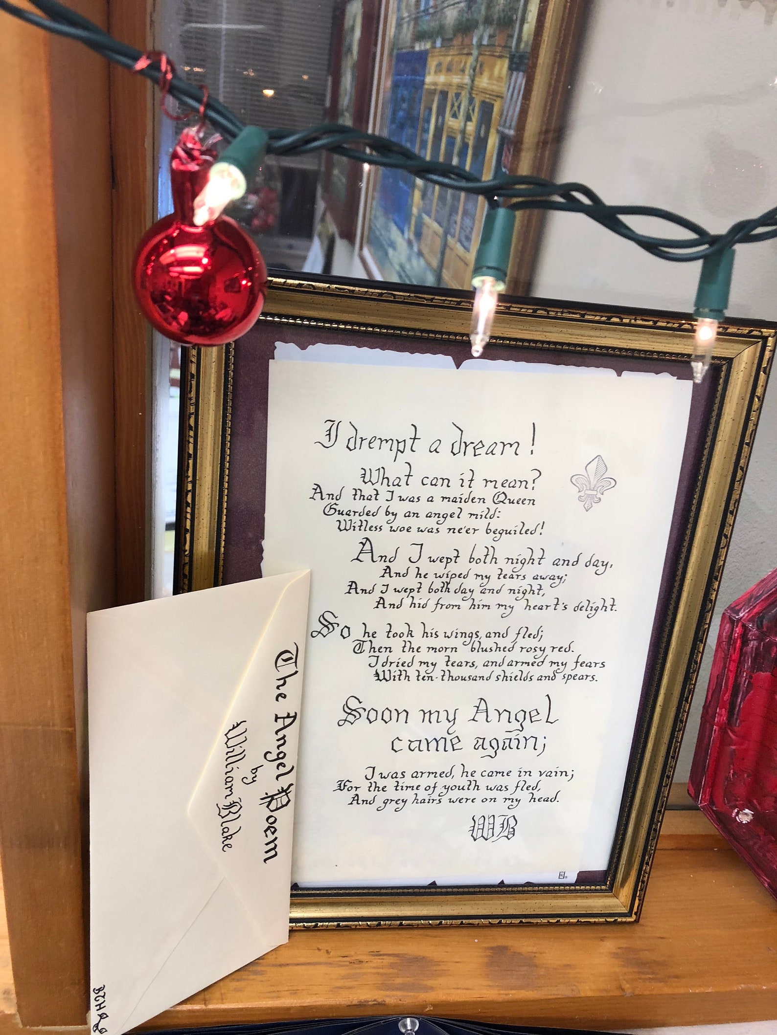 Handwritten Calligraphy: William Blake 'angel Poem' Love Letter - Etsy