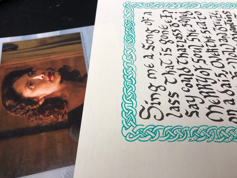 Skye Boat Song Lyrics//outlander Theme//handwritten// Bear - Etsy