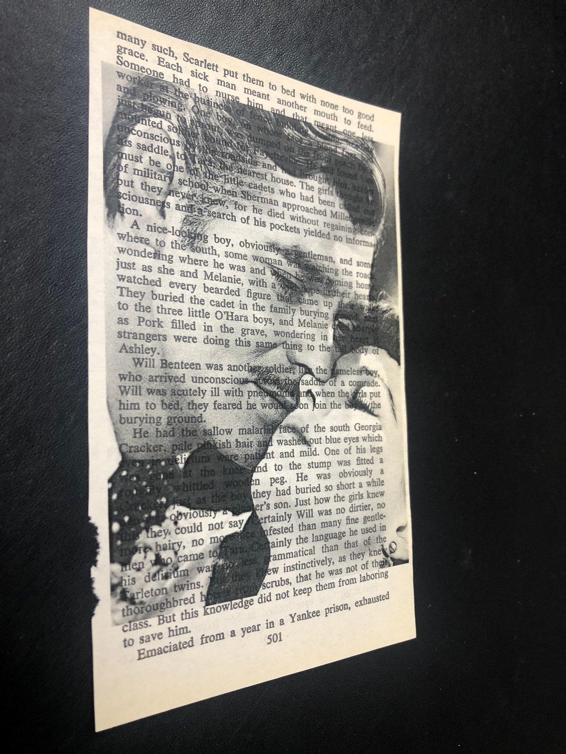 Rhett and Scarlett Black and White Print on Upcycled Paper | Etsy