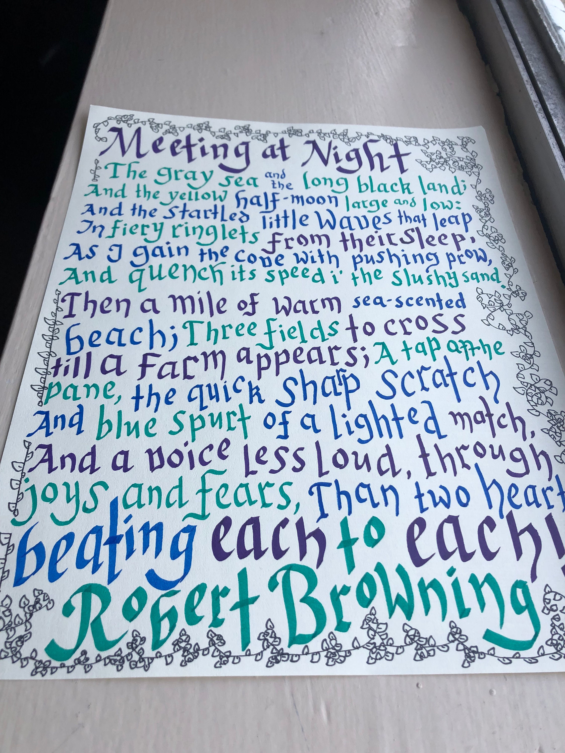 Meeting at Night//robert Browning Poetry//original | Etsy