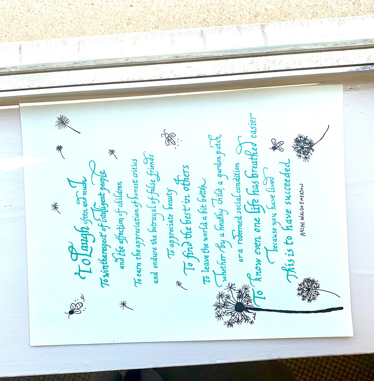 Emerson Poem//ralph Walson Emerson Calligraphy//handwritten Poetry - Etsy