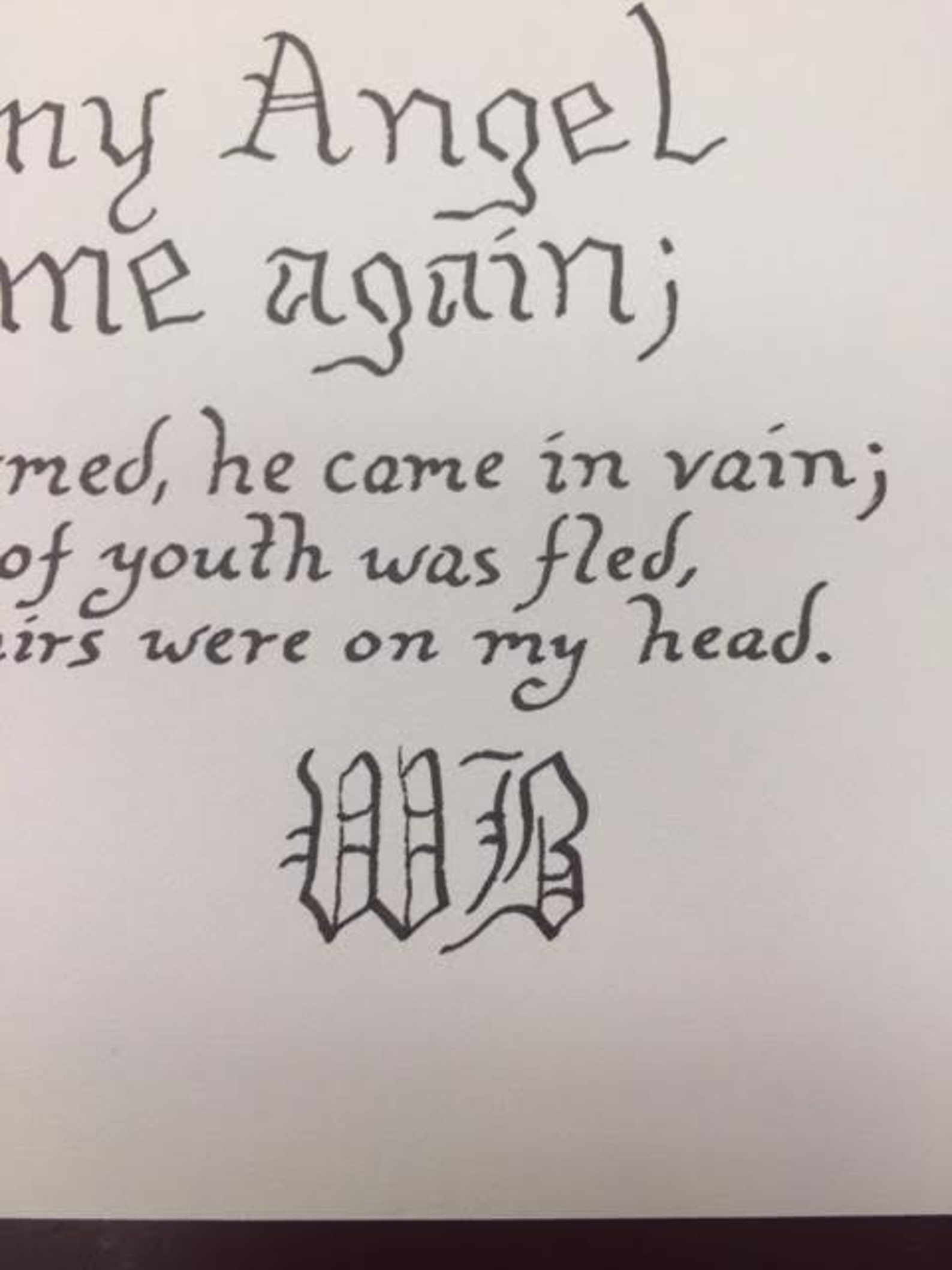 Handwritten Calligraphy: William Blake 'angel Poem' Love Letter - Etsy