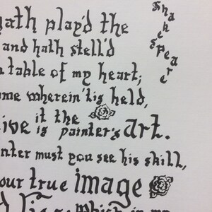 Shakespeare Sonnet 24 Handwritten Poem//calligraphy//original Art//word ...