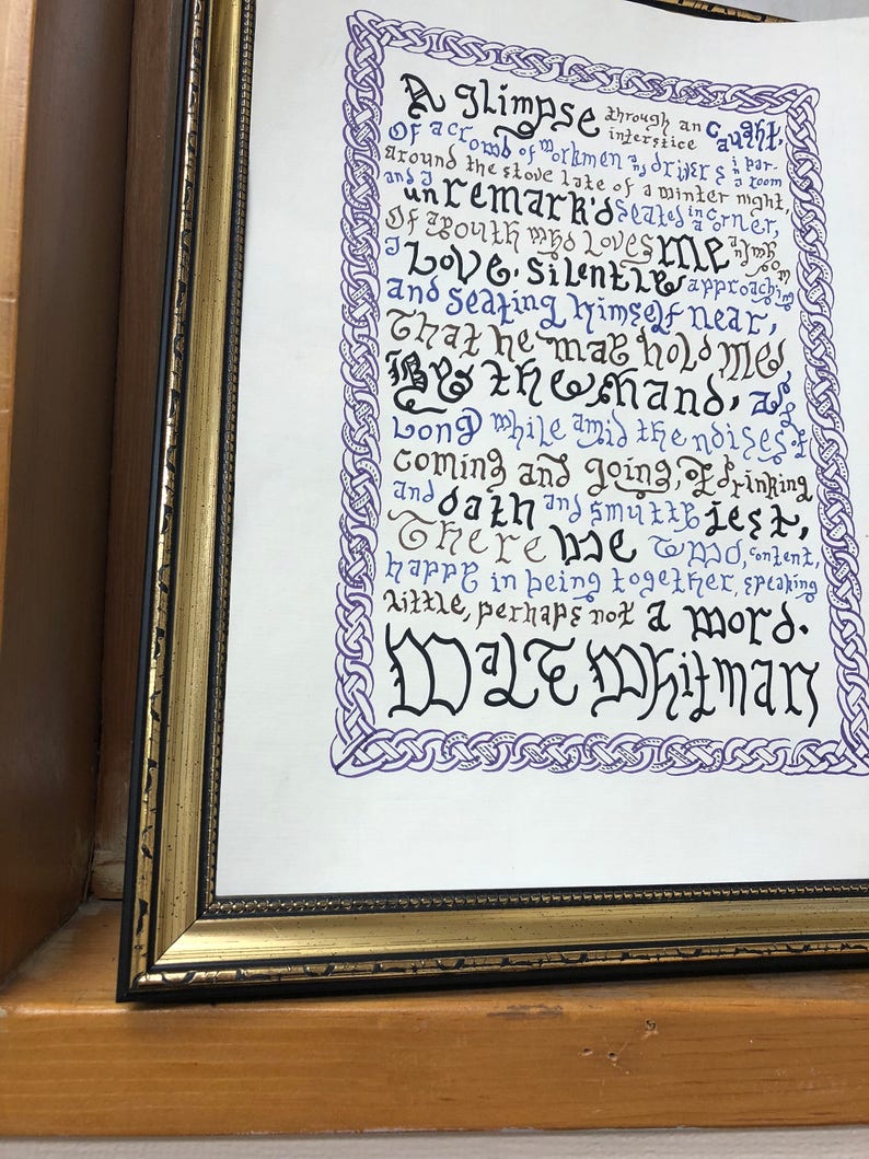 A Glimpse by Walt Whitman Handmade Word Art - Etsy
