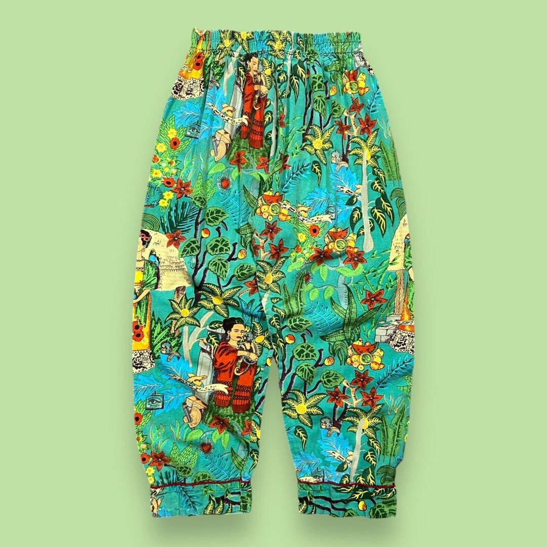 Vintage Indian Floral Pants Tropical Print Aloha Floral Pattern Nature ...