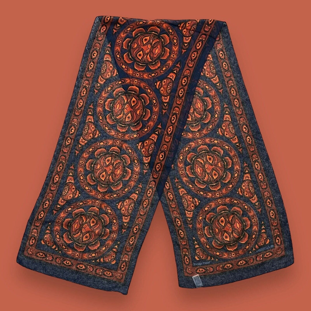 Oscardo Scarf Native Art Indigenous First Nation Canada Polyester 62x13 ...