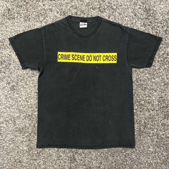 Vintage Crime Scene Shirt Sun Faded Graphic Tee 90s y… - Gem