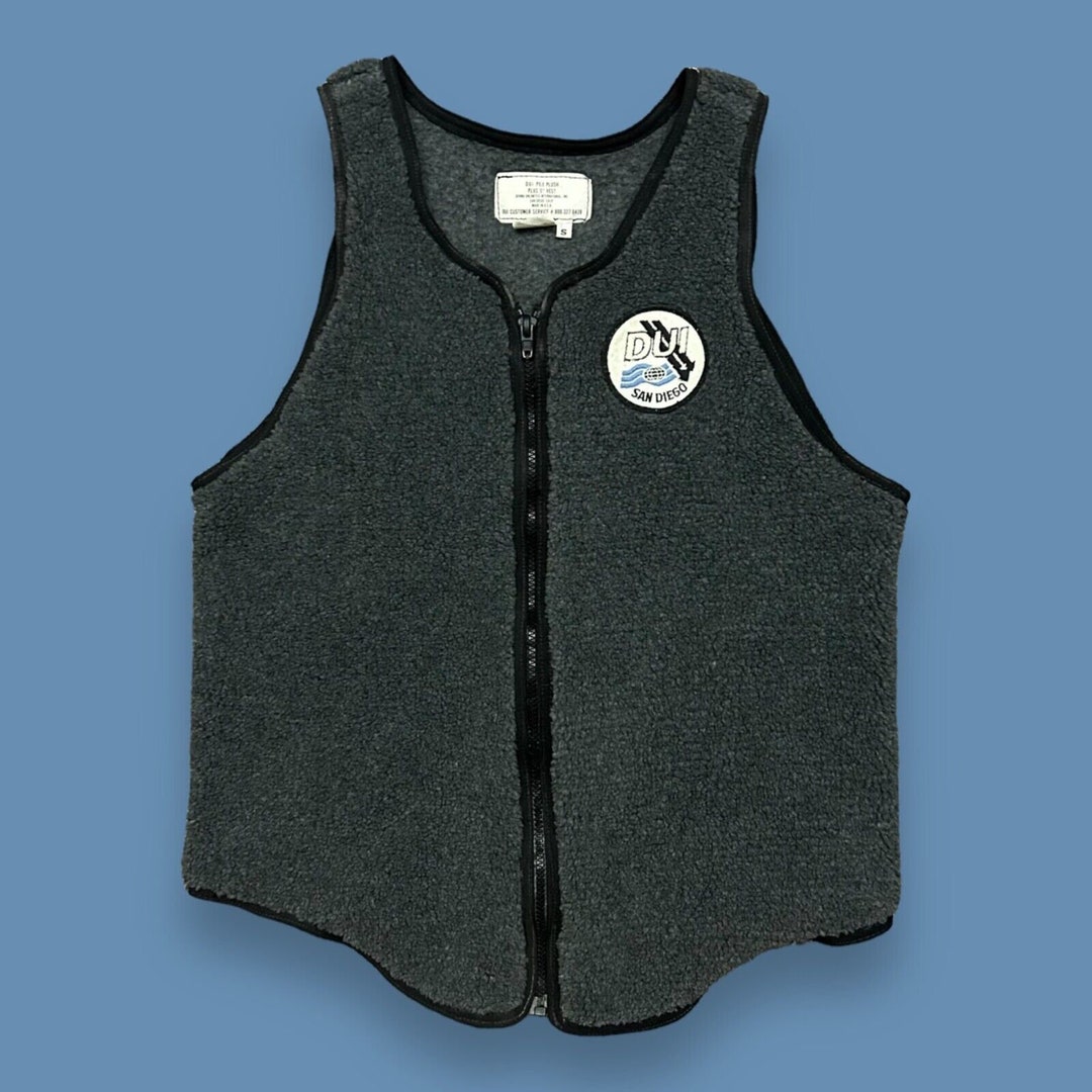 Vintage DUI Pile Plush Diving Vest Full Zip San Diego Gray Size Small ...