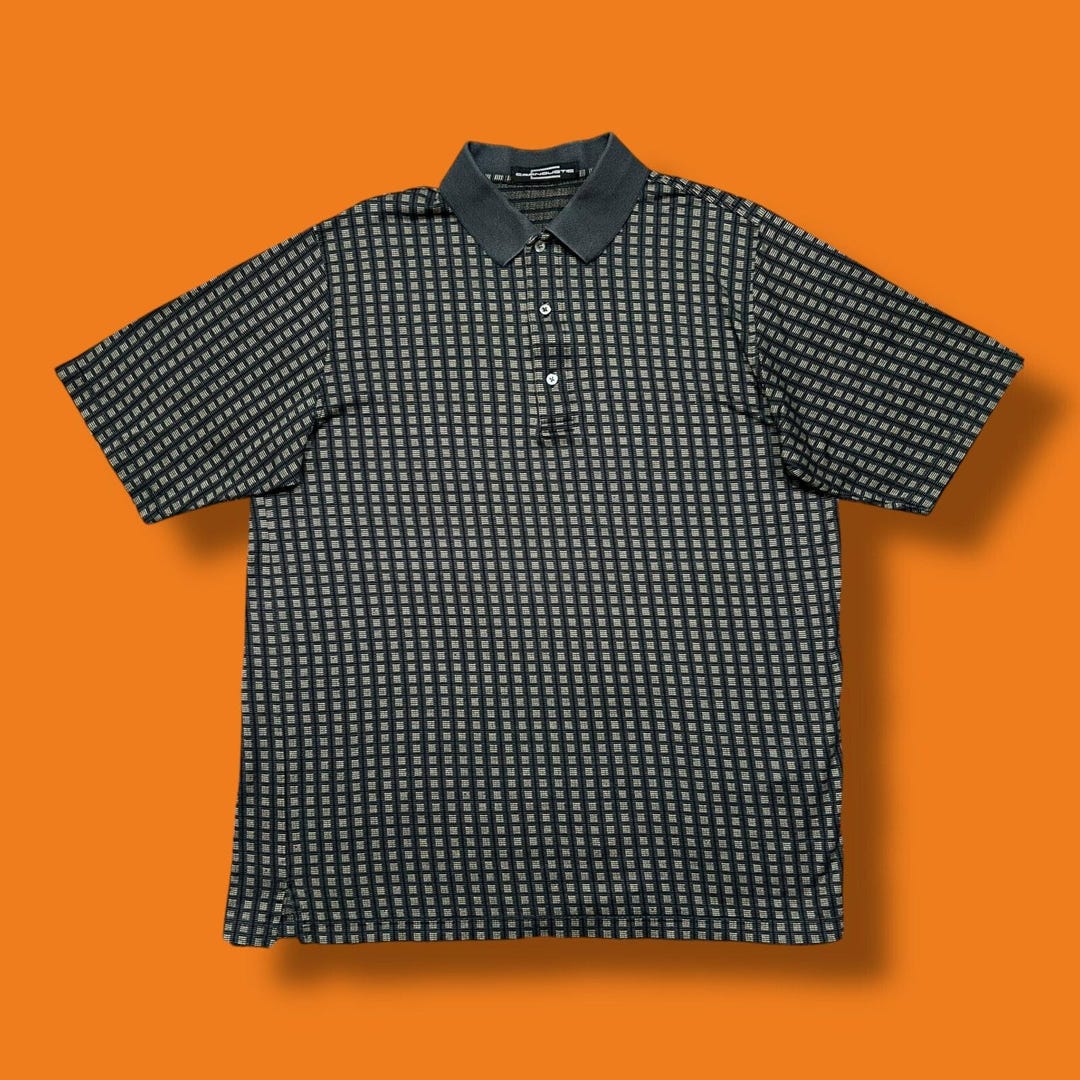 Vintage Golf Shirt Abstract Art All Over Print 80s 90s Mercerized ...