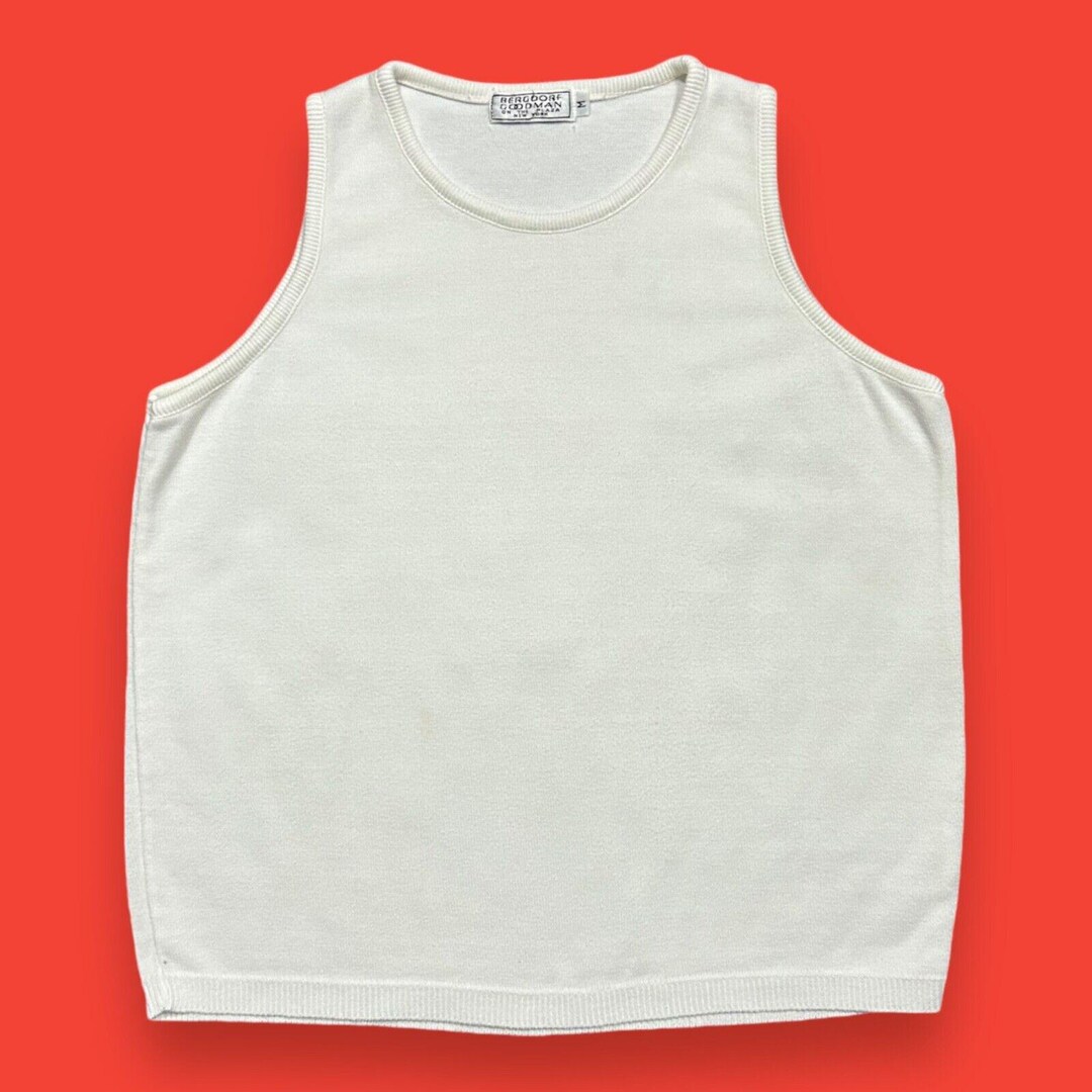 Vintage 60s Ribbed Tank Top Bergdorf Goodman New York Plain White ...