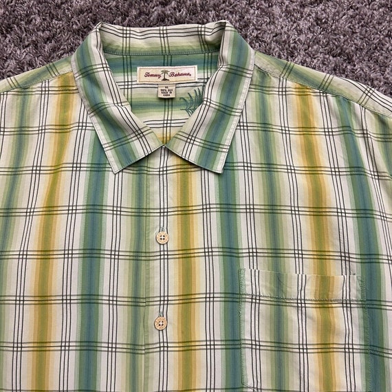 Vintage Tommy Bahama Seiden Shirt Kariertes Button Up Kragen Top XL Bowling Camp Etsy