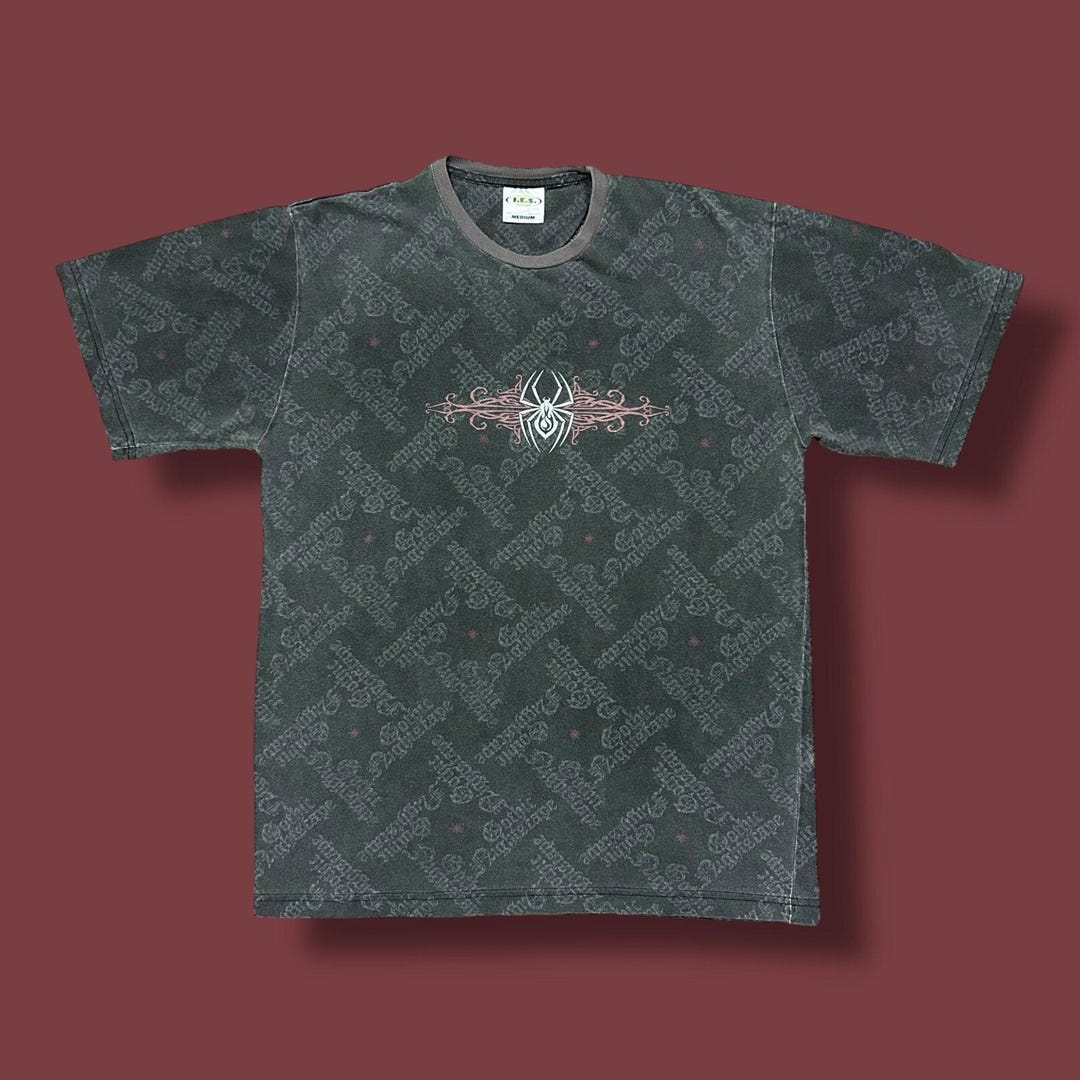 Vintage All Over Print Shirt Y2k Gothic Nightscape Tattoo Art Tribal ...