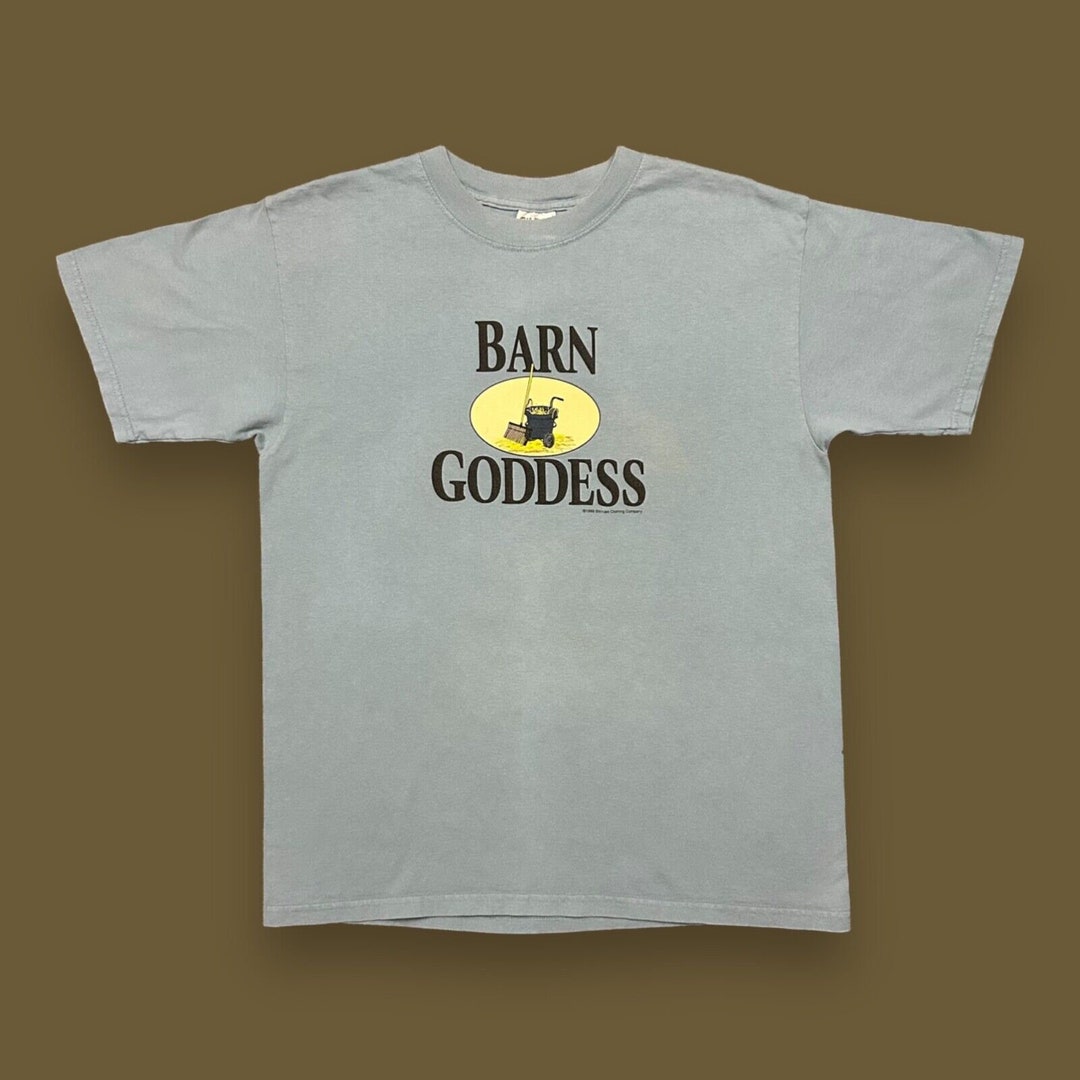 Vintage Farmer Shirt Barn Goddess 90s Graphic Tee Short Sleeve Cotton Blue Large - Etsy