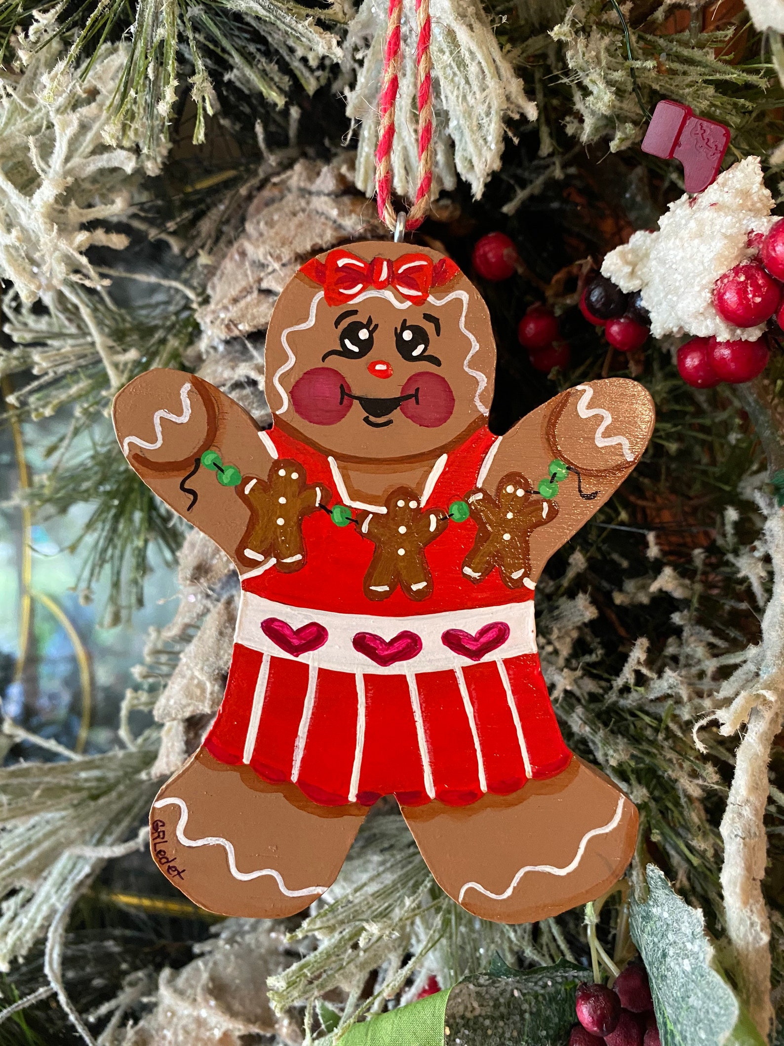GINGERBREAD GIRL Wooden Christmas Ornament - Etsy