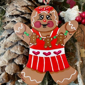 GINGERBREAD GIRL Wooden Christmas Ornament - Etsy