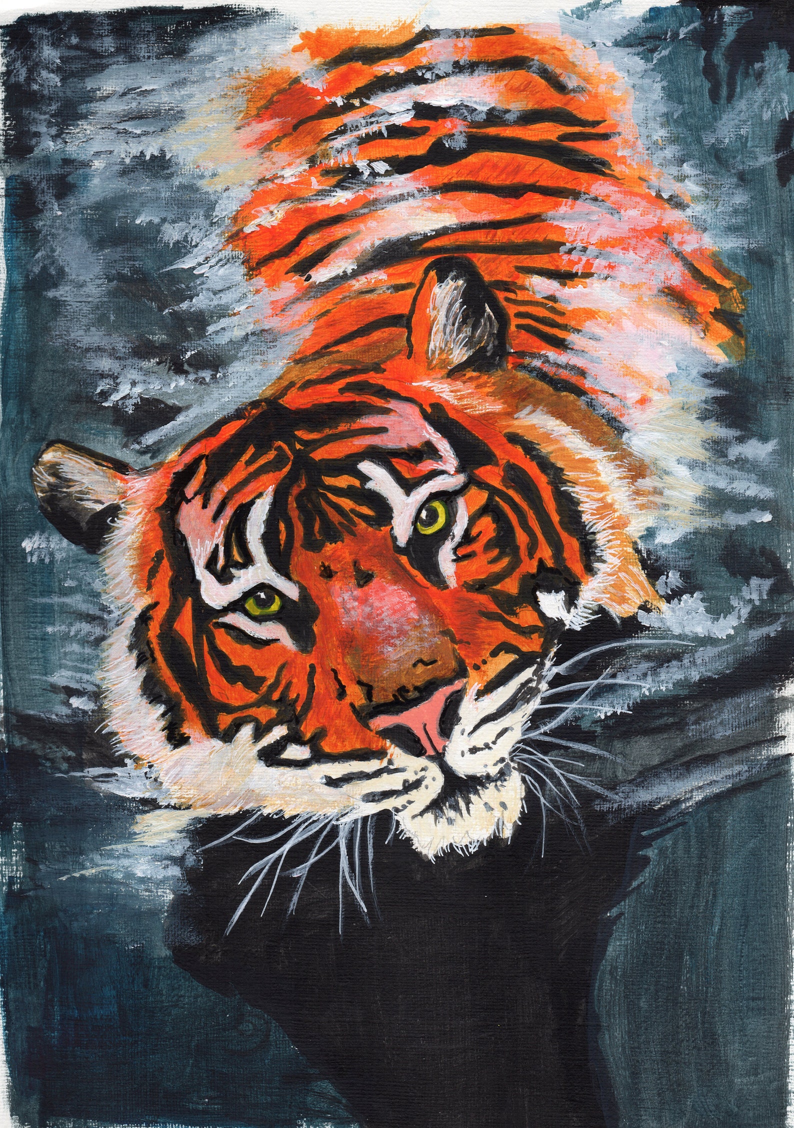 Tiger Acrylic Painting Original and Art Print A4 - Etsy