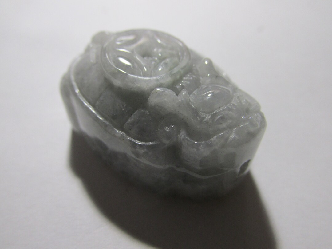 Chinese Carved Gray Jade Legendary Dragon-turtle Charm-pendant, 1" - Etsy