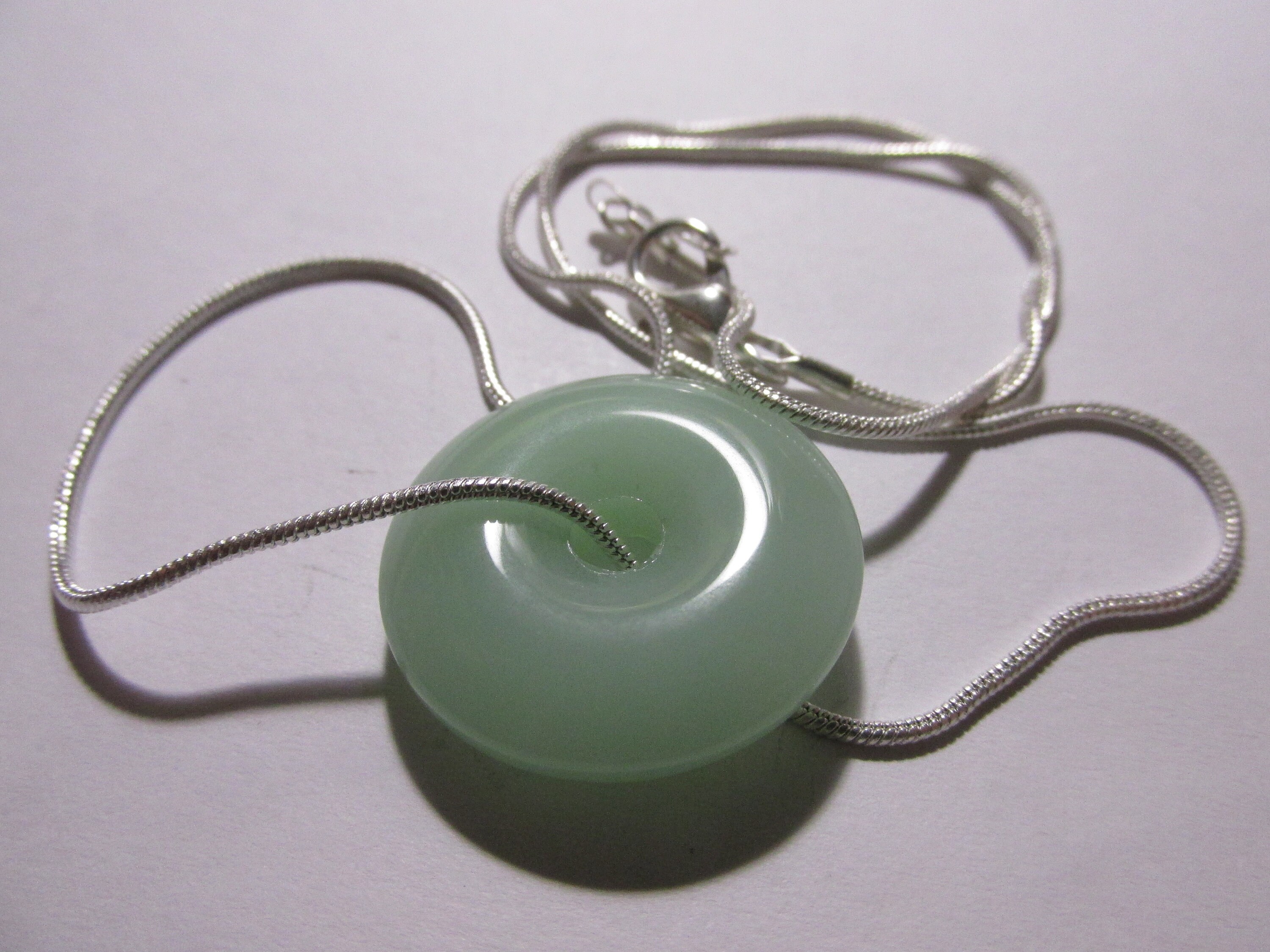 Chinese Light Green Jade Donut Pi Pendant with | Etsy
