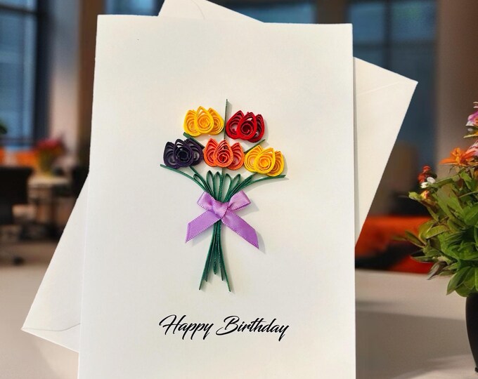 Fancy Handmade Birthday Card - Happy Birthday Card - Greeting Card ...