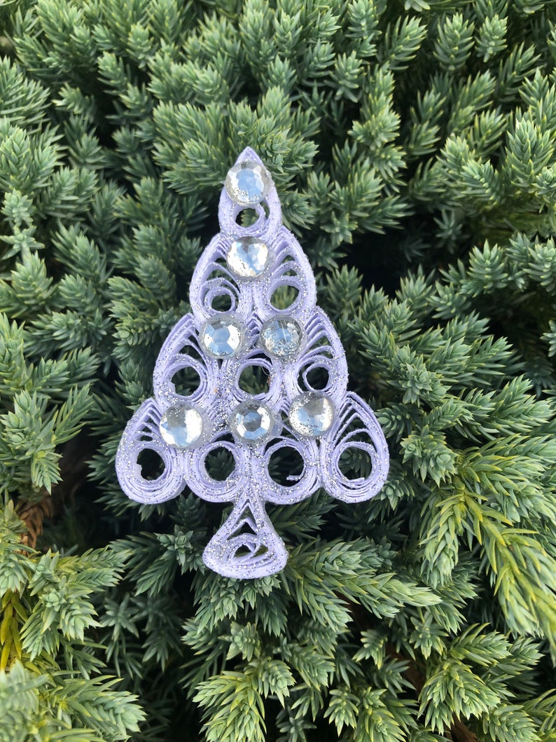 Set of 12 Christmas Ornaments Light Blue Handmade - Etsy