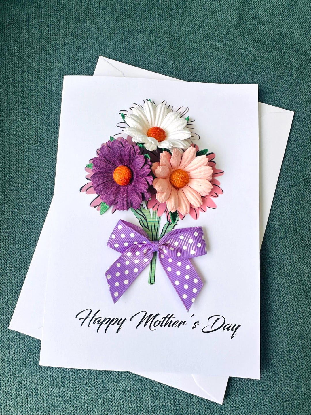 Happy Mother’s Day Card, 3D Daisy Mothers Day Bouquet, Handmade Card ...