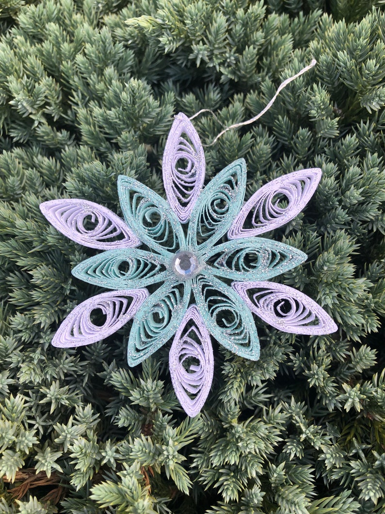 Set of 12 Christmas Ornaments Light Blue Handmade - Etsy