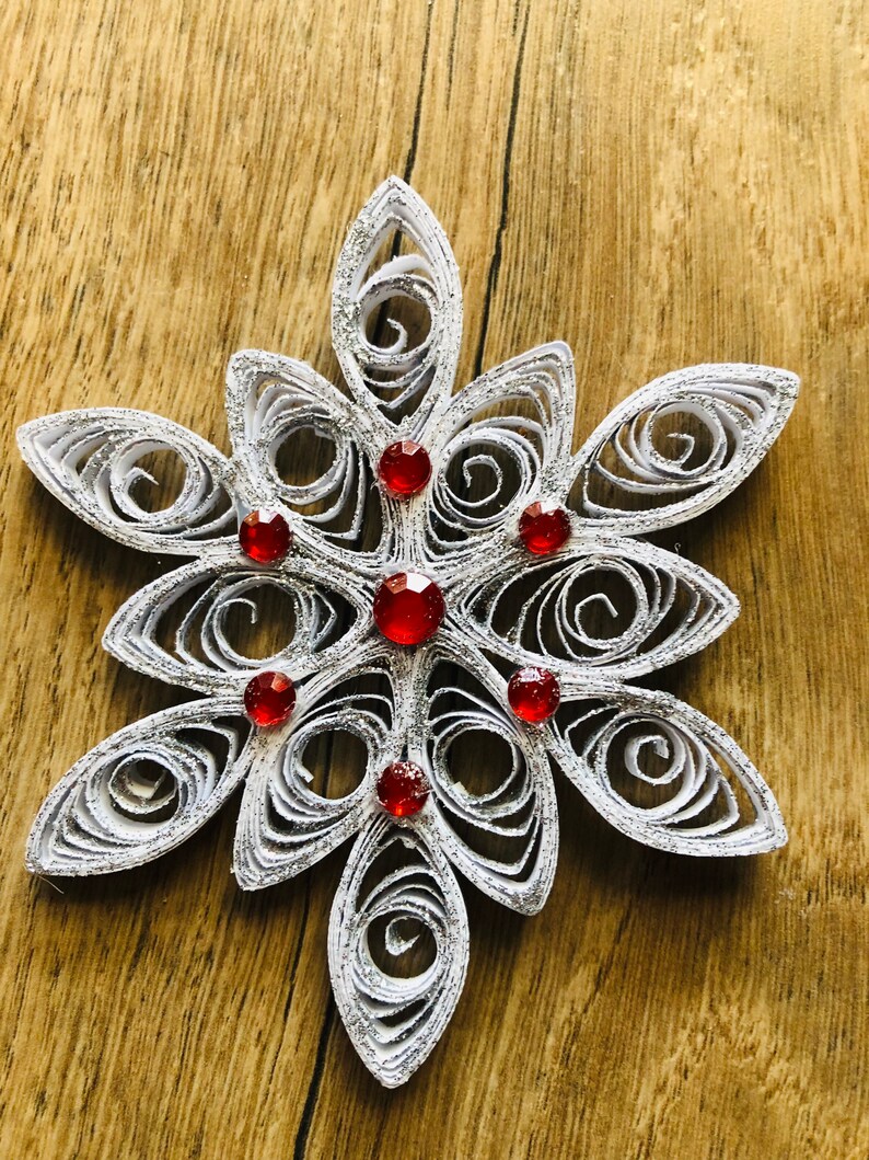 Quilling Star Christmas Ornaments: Handmade Paper Decoration, Set of 3 ...
