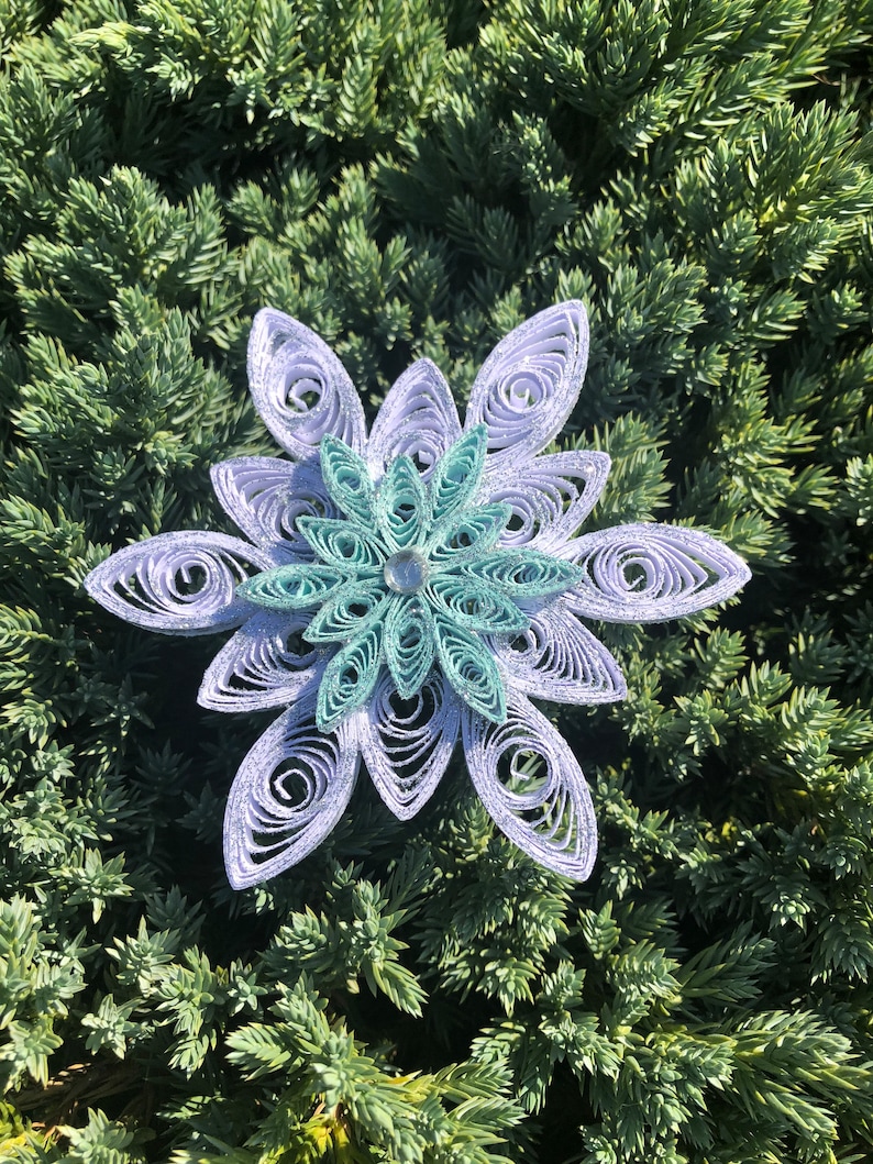 Set of 12 Christmas Ornaments Light Blue Handmade - Etsy