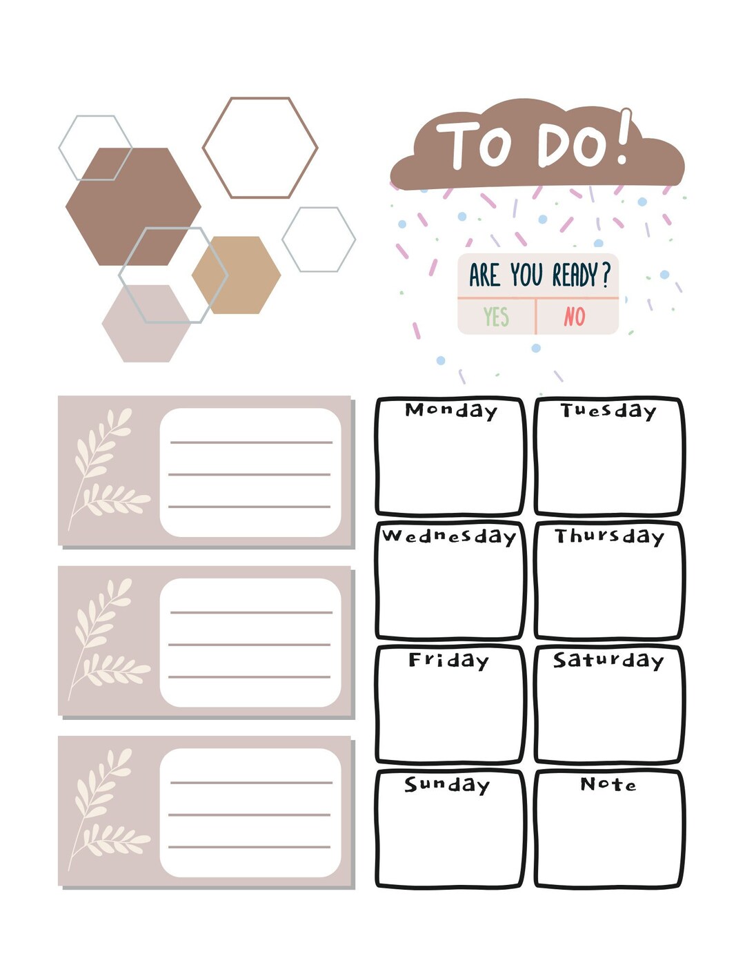 Fun Weekly To-do Chart - Etsy