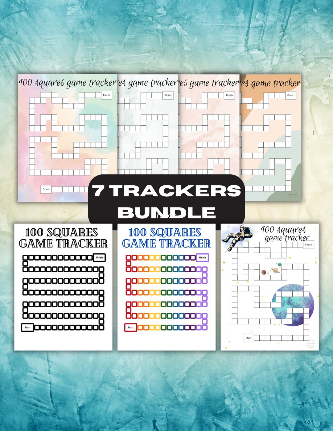 7-pack Bundle of 100 Square Trackers - Etsy