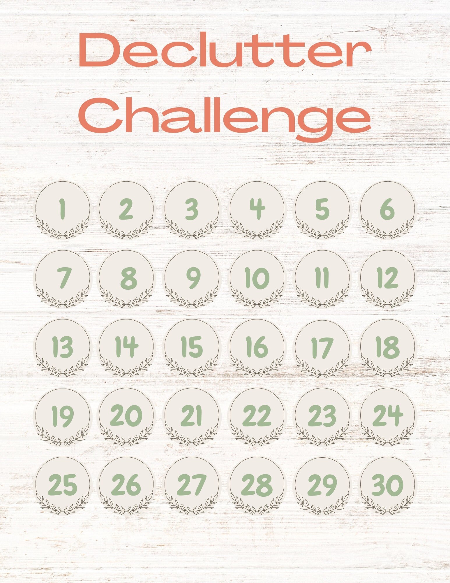 30-day Declutter Challenge Tracker - Etsy