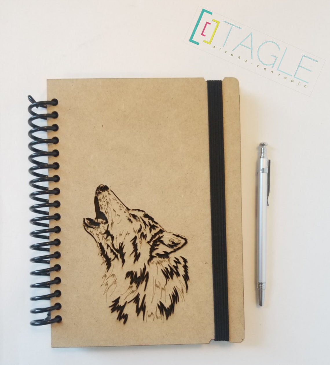 Wolf Notebook, Laser Cut Wolf Journal, Sketchbook, Writing Journal ...