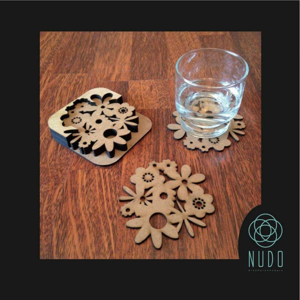 Wooden Cup Coasters Coaster Wooden Coasters Drink Coasters Snowflake ...