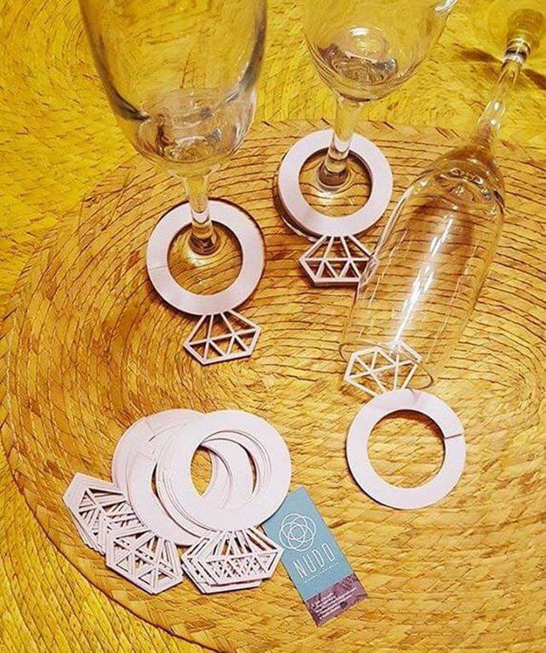 Diamond Ring Wine Glass Decorations - Etsy