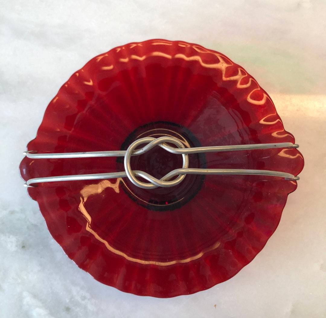 Vintage Old Cafe Ruby Red 8” Candy Dish W/ Attached Handle - Etsy