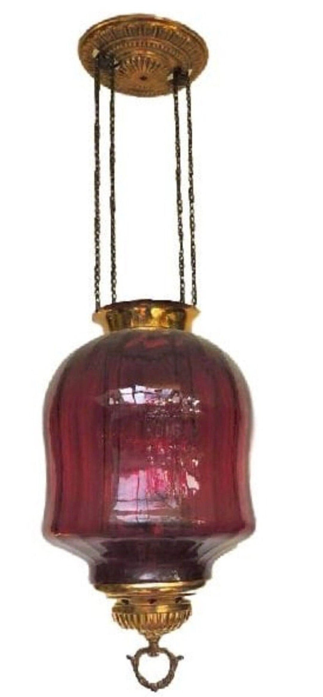 Antique Cranberry Red Hanging Light Fixture in Working Condition - Etsy