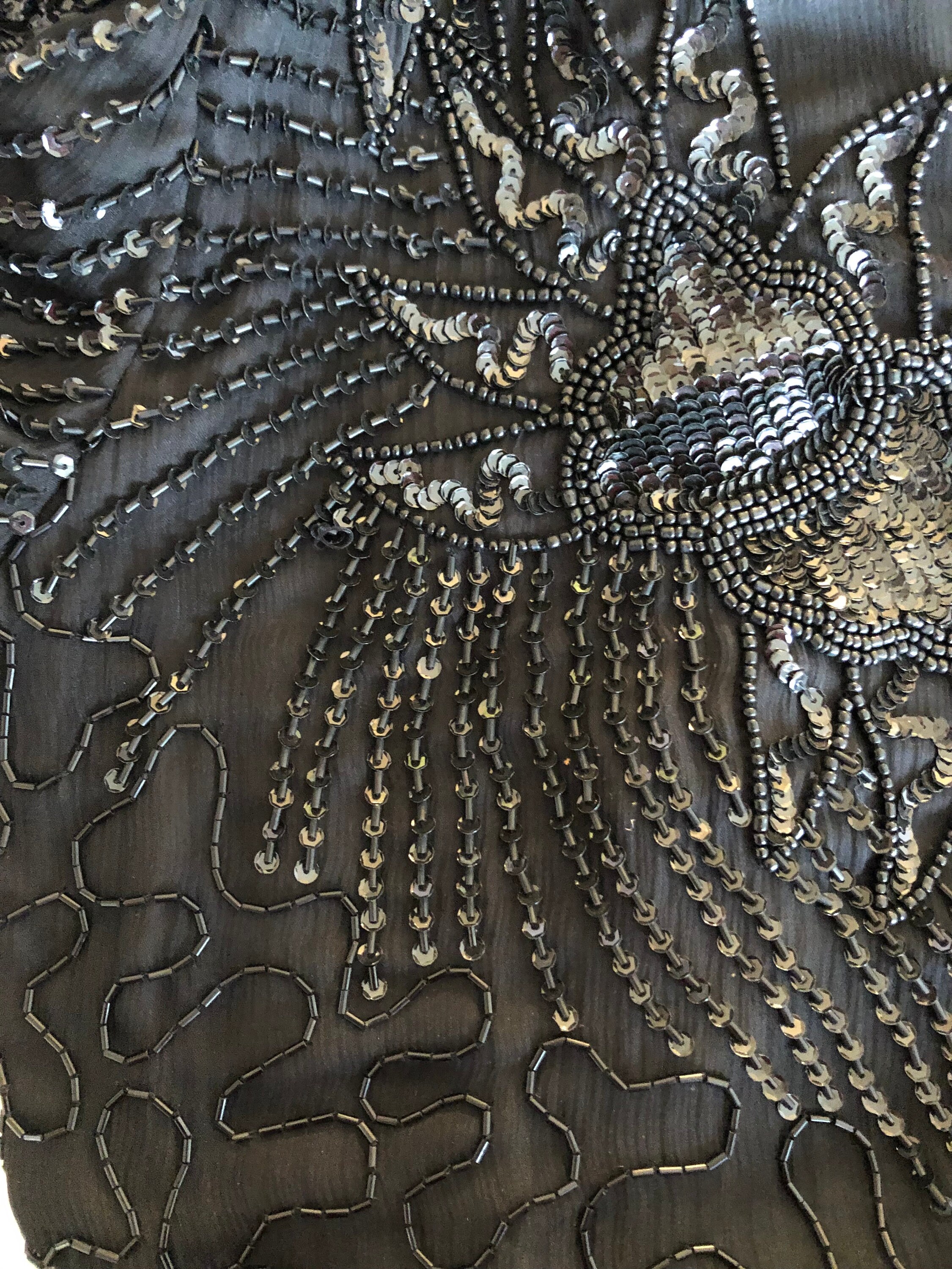 Scala Black Beaded Evening Gown W/ Back Slit Sz XL - Etsy