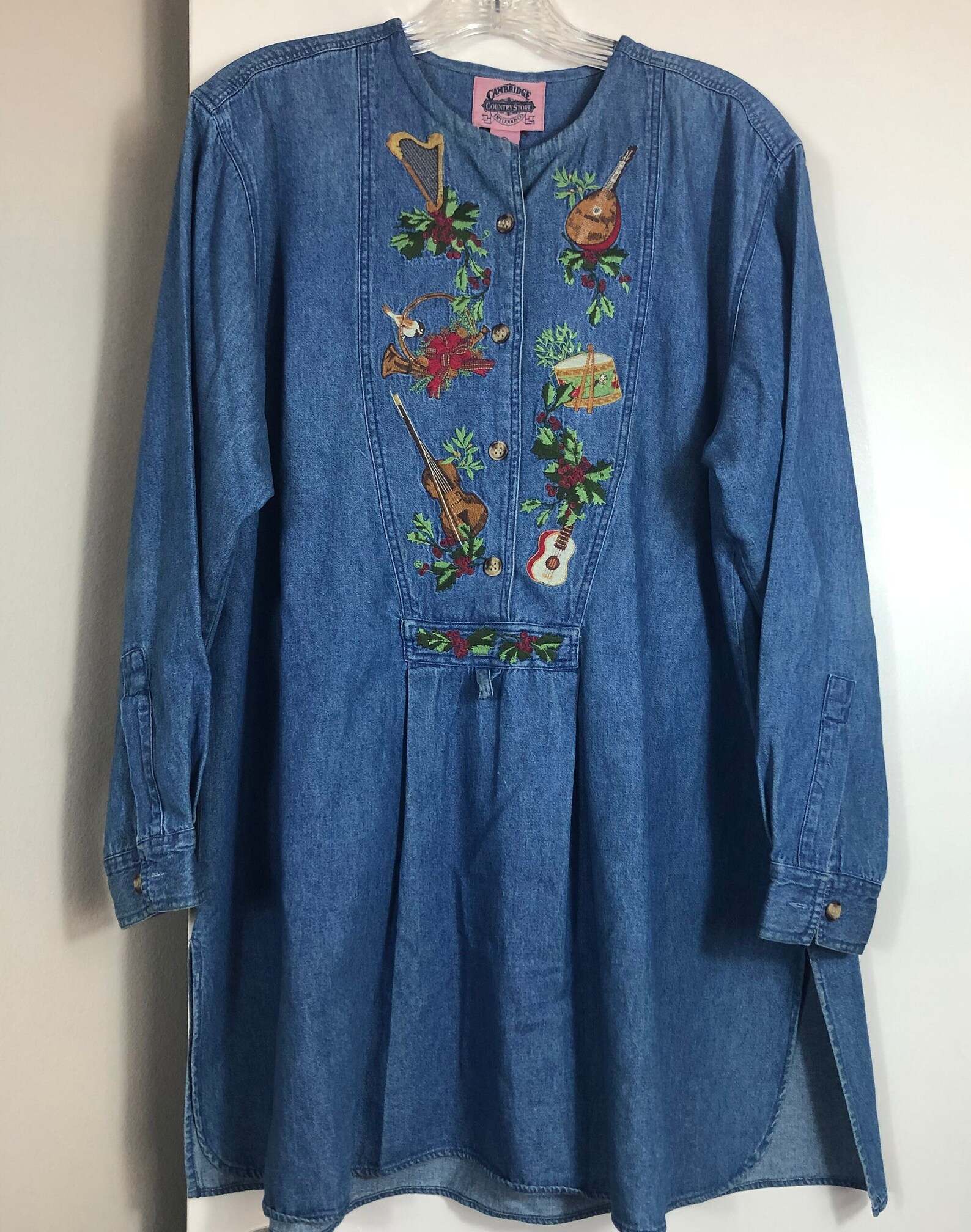 Cambridge Country Store 100% Cotton Denim Tunic/holiday/musical ...