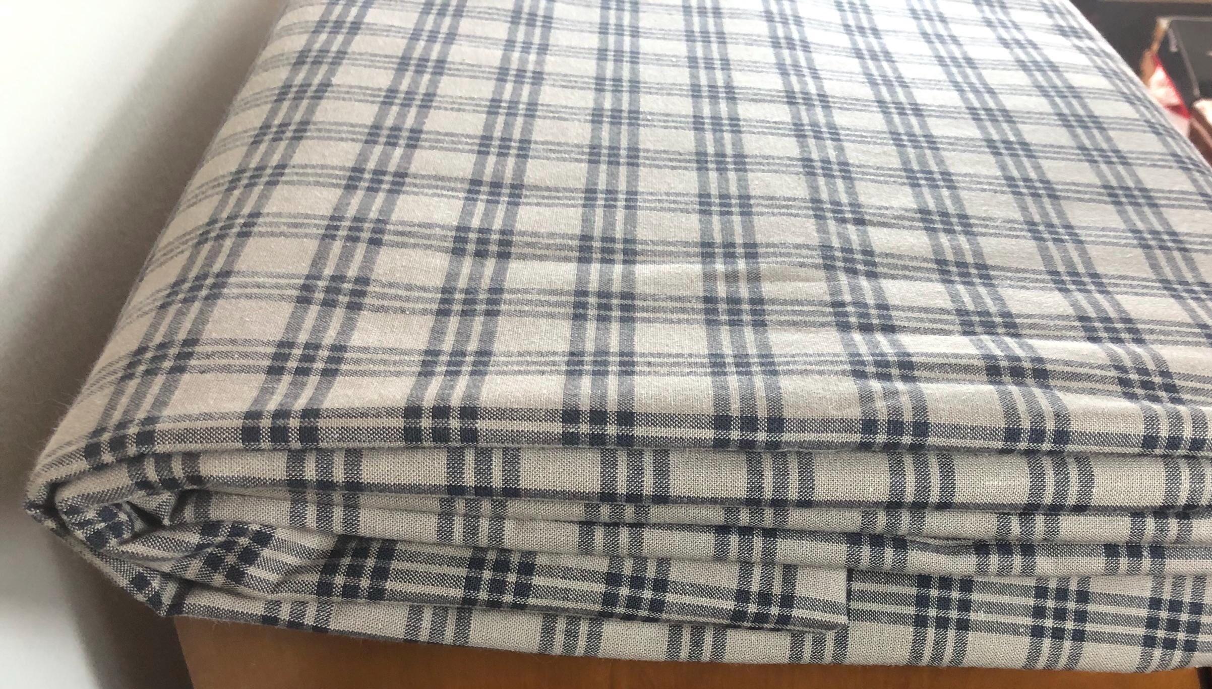 Cotton Linen Upholstery Fabric Black/taupe Check 10.2 Yd. - Etsy