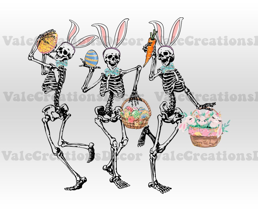 Easter Bunny Dancing Skeletons PNG Easter Skeleton PNG Funny - Etsy