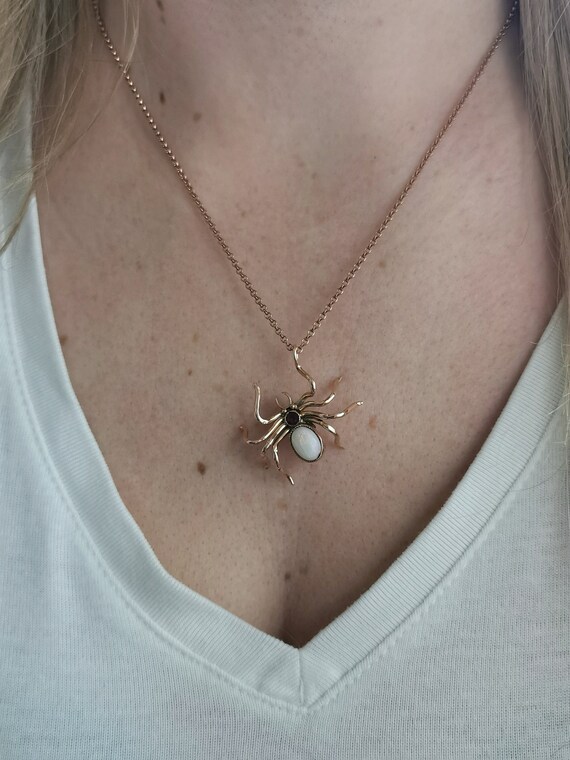 Antique Conversion 9ct Yellow Gold Spider Pendant - V… - Gem