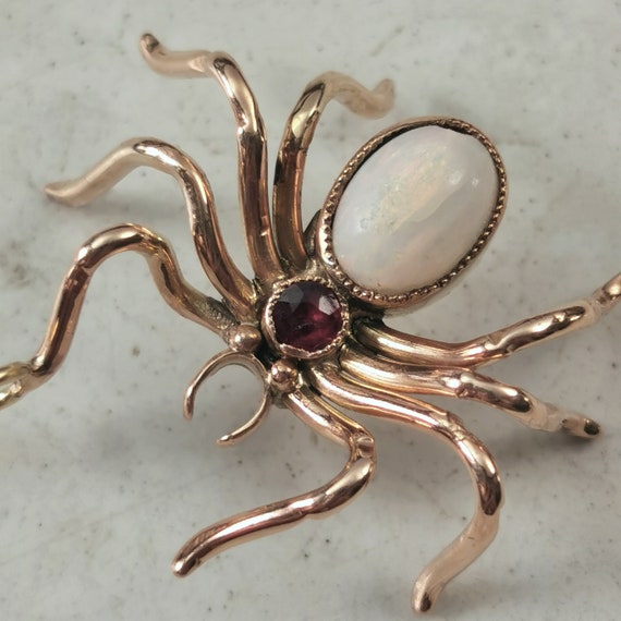 Antique Conversion 9ct Yellow Gold Spider Pendant - V… - Gem
