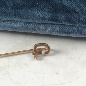Estate Initial G Stick Pin 10k Yellow Gold Diamond Pin - Etsy